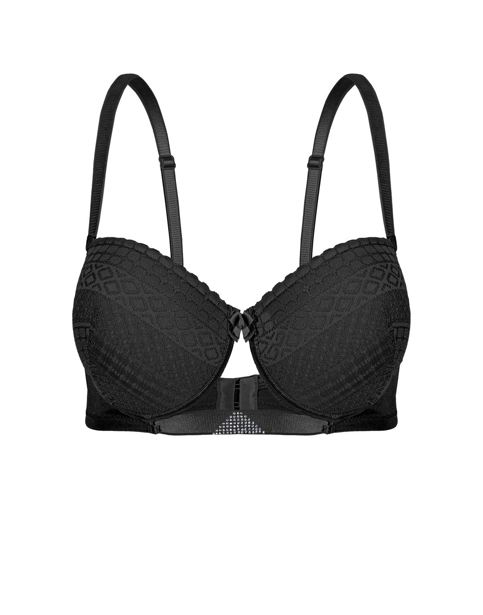 Black Push Up B Cup Bra Donna Rosa Lingerie
